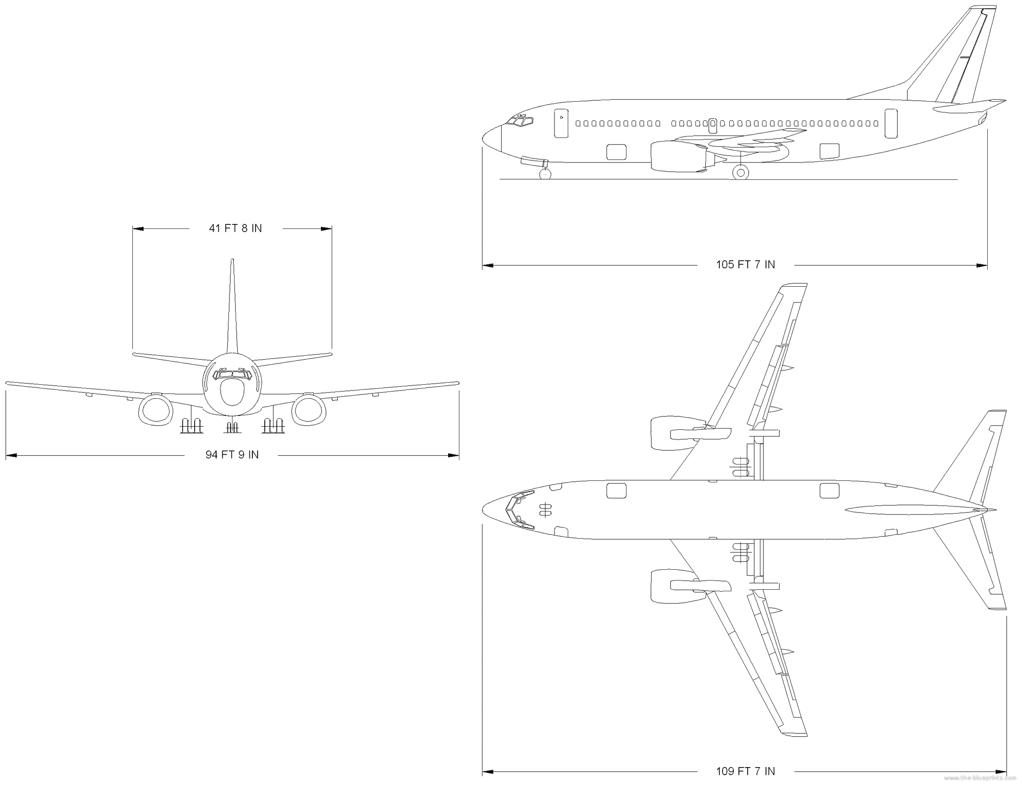 1984 Boeing 737 300 V2 Blueprints Free Outlines
