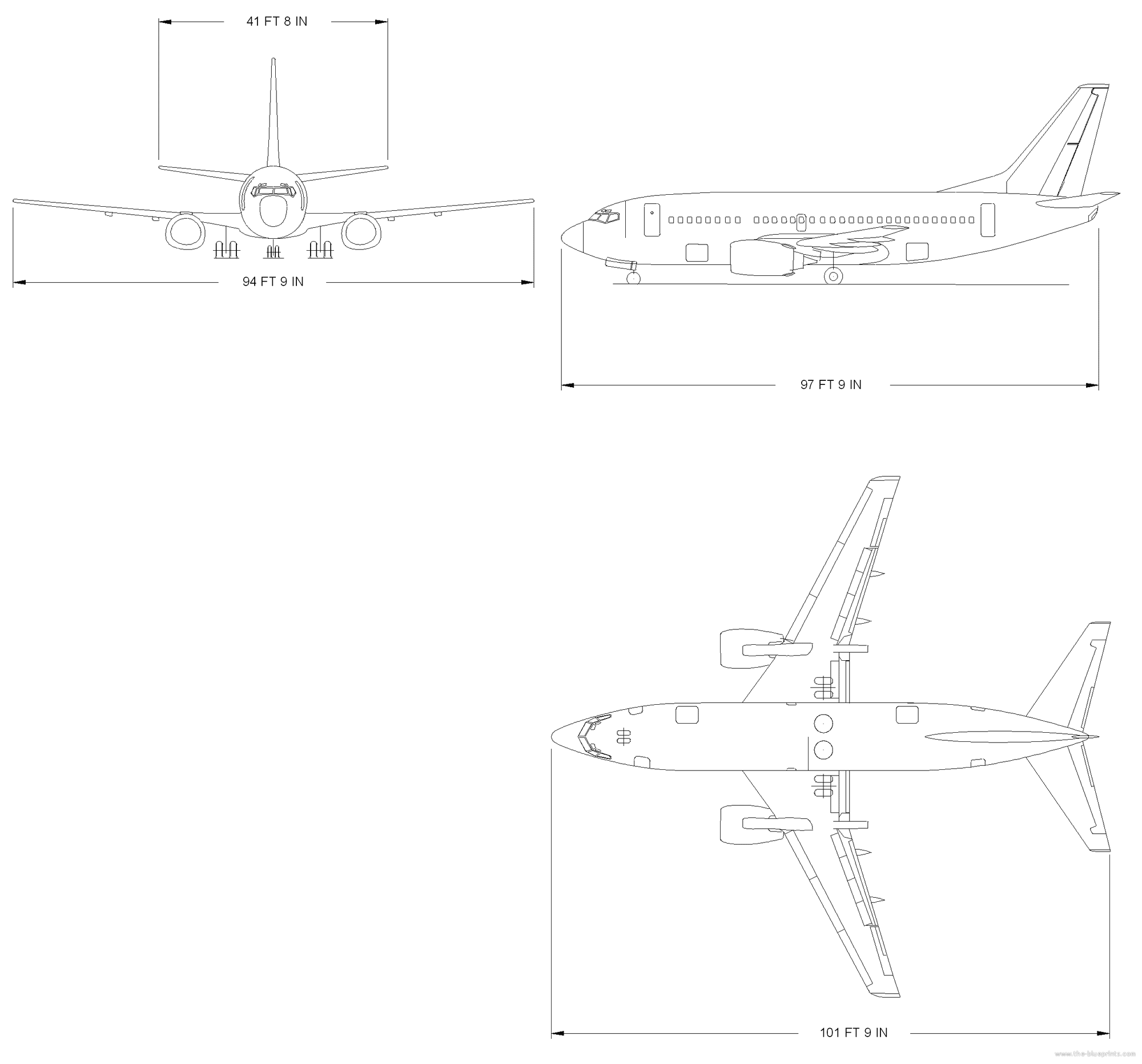 1989 Boeing 737 500 Blueprints Free Outlines