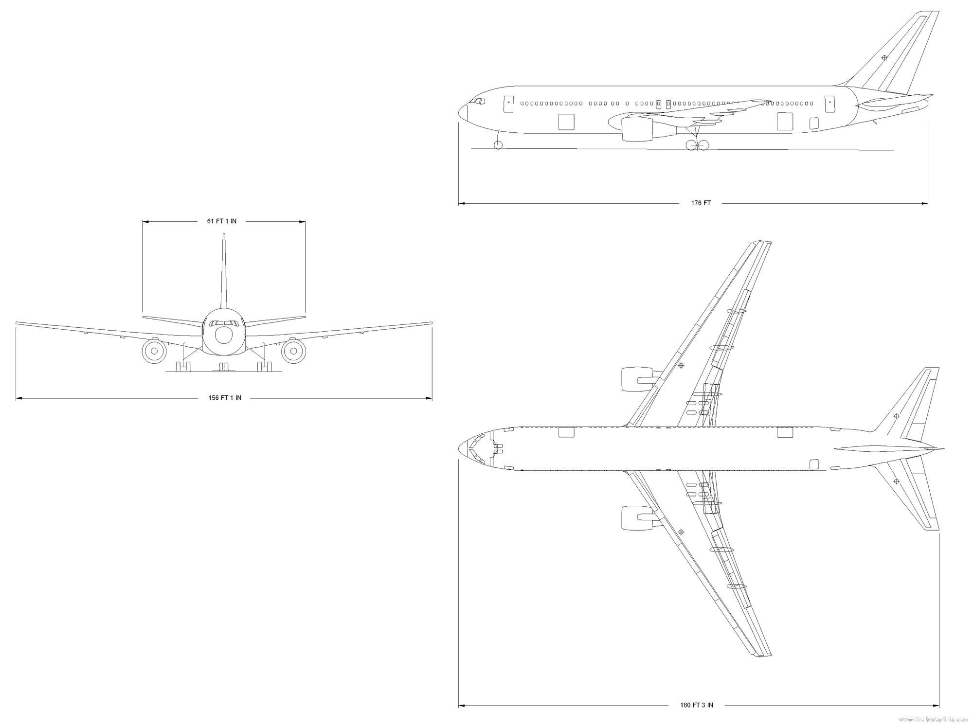 Boeing 767 300 Blueprints Free Outlines