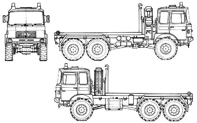 1980 MAN 20.280 DFAEG Heavy Truck blueprints free - Outlines