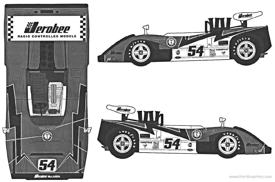 1971 McLaren M8B Roadster v2 blueprints free - Outlines