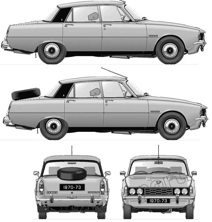 1973 Rover P6 2000TC Series II Sedan blueprints free - Outlines