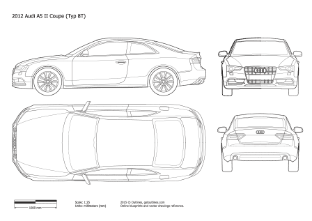 2011 Audi A5 drawings - Outlines