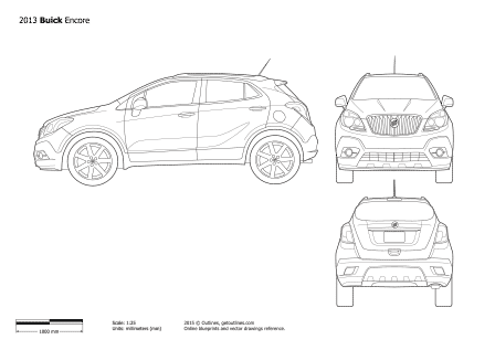 2012 Buick Encore drawings - Outlines